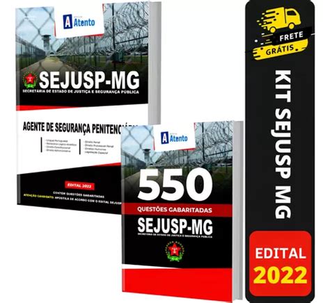 Kit Apostila Sejusp Mg Agente Penitenciário Caderno De Questões