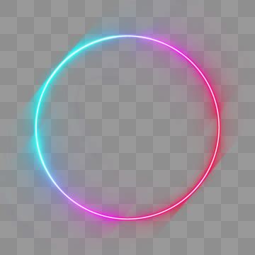 Blue Pink Neon Border Circle Cyber Frame Neon Neon Border Border Png