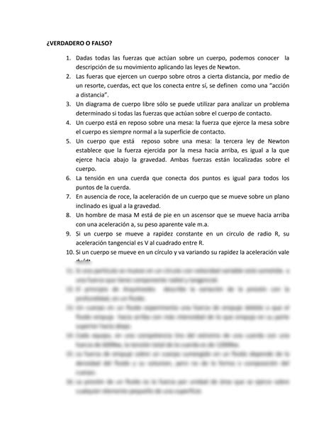 Solution Cuestionario Aplicaciones De Las Leyes De Newton F Sica