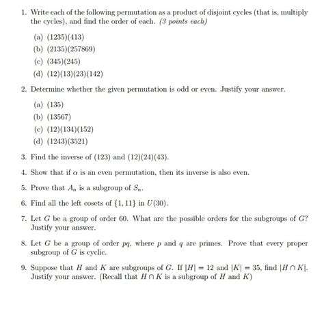 solved 1 write each of the following permutation as a