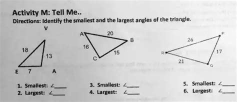 solved activity m tell me directions identify the smallest and the largest angles of the
