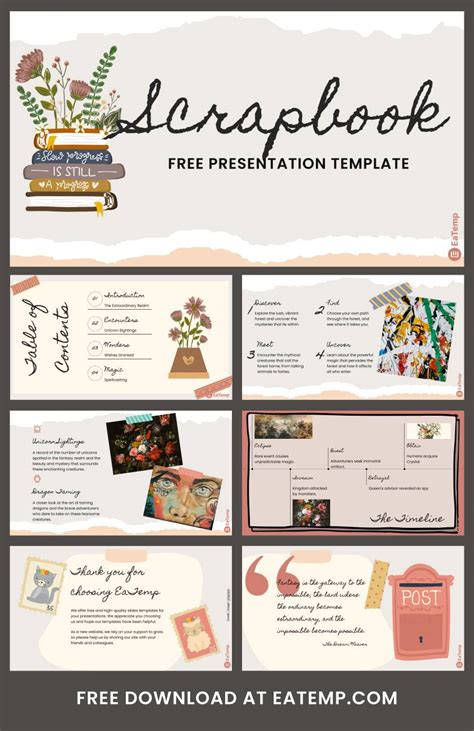 Scrapbook PPT Presentation Template Google Slides Theme EaTemp