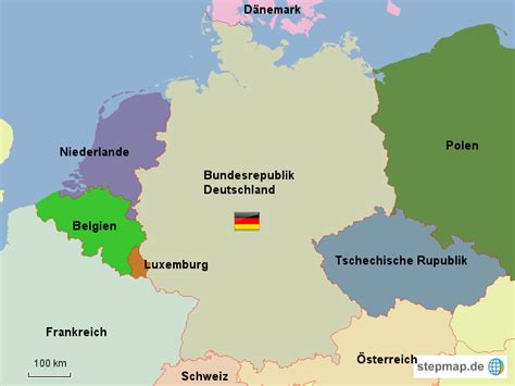 StepMap Übersicht Nachbarn Deutschland Landkarte für Deutschland