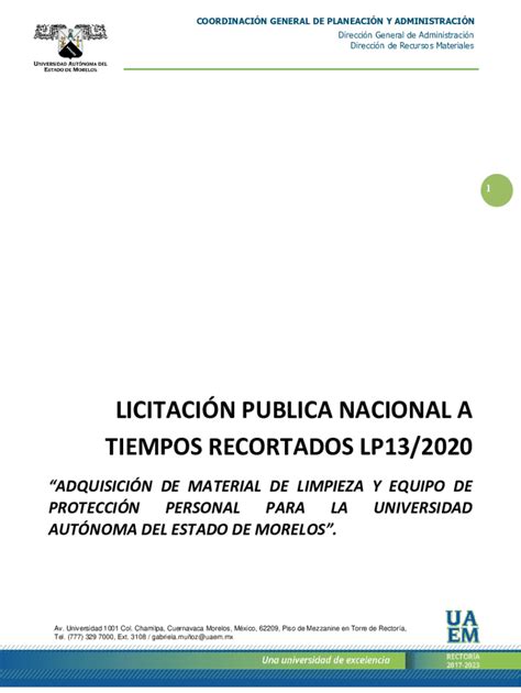 Completable En L Nea Licitacin Pblica De Carcter Nacional Tipo