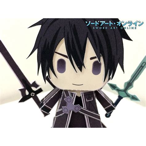 Mô hình giấy in hình nhân vật Sword Art Online ĐAO KIẾM VỰC THẦN
