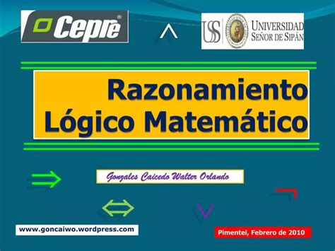 PPT Razonamiento Lógico Matemático PowerPoint Presentation free