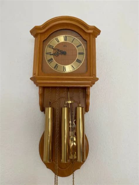 AMS WANDUHR MIT Pendel Mechanisch Holz Eiche Natur EUR 110 00