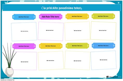Redaguojamas klasės taisyklių plakatas Storyboard