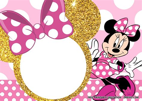 30 FREE Printable Minnie Mouse Birthday Invitation Templates
