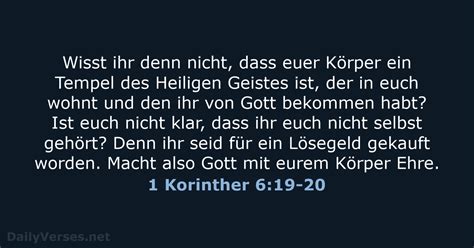 1 Korinther 6 19 20 Bibelvers NeÜ DailyVerses net