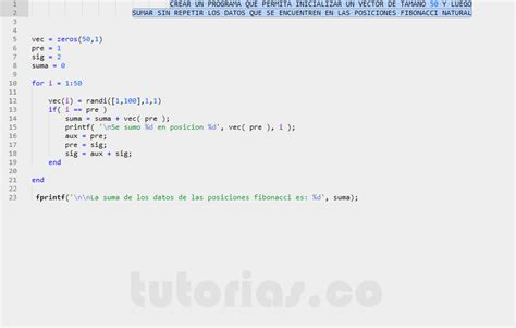 arrays matlab suma vector posiciones fibonacci