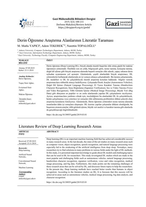 pdf literature review of deep learning research areas