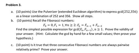 solved a use the pulverizer extended euclidean algorithm