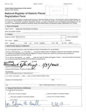 Fillable Online NPS Form 10 900 OMB No 1024 0018 Expires 5 31 2012