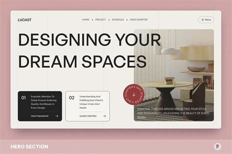 Lucast Interior Design Hero Section Figma Template Design Templates