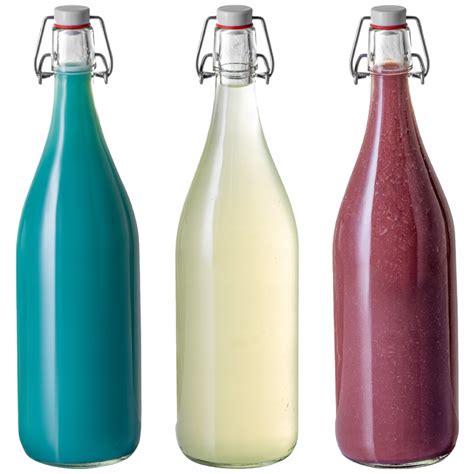 butelka NA WODĘ 1l 1000ml sok wino cydr z korkiem mechanicznym 1 L 3szt
