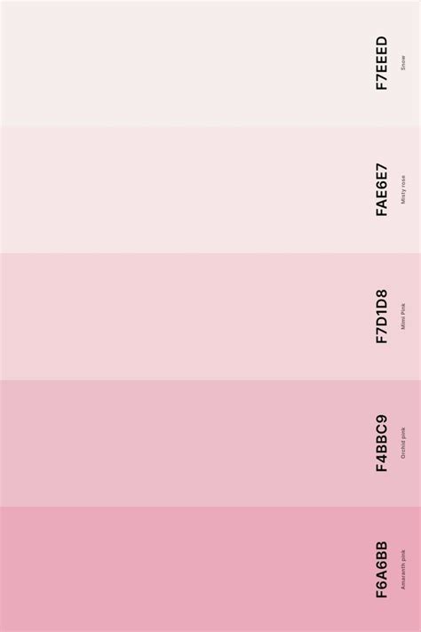 Three Shades Of Pink And White With The Words Free Feed On Each One