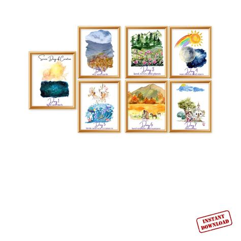 7 Days Of Creation Posters Printables Days Of Creation Etsy
