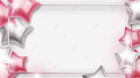 Birthday Balloon Border Texture Pink Stars Happy Birthday Balloon