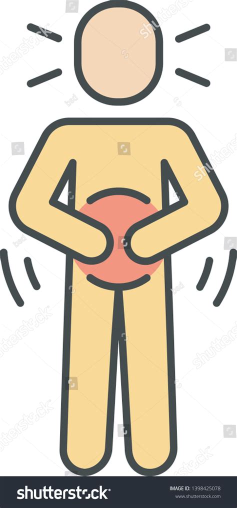Abdominal Pain Color Icon Stomach Ache Stock Vector Royalty Free