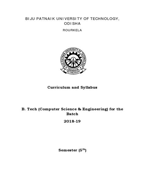 Btech Csande Cs 5th Sem 2018 19 Batch Pdf Relational Database Databases