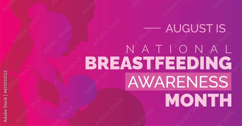 National Breastfeeding Awareness Month Banner August Vector Poster
