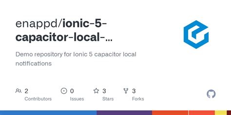GitHub Enappd Ionic 5 Capacitor Local Notification Demo Repository