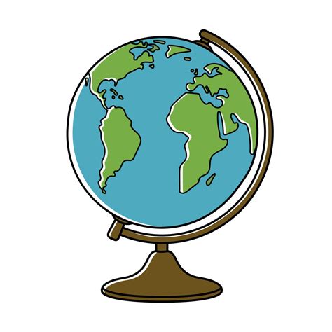 globo terráqueo planeta mapa de continentes del mundo ilustración