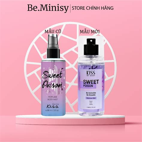 MẪU MỚI BODY MIST Xịt Thơm Toàn Thân Hương Nước Hoa Malissa Kiss