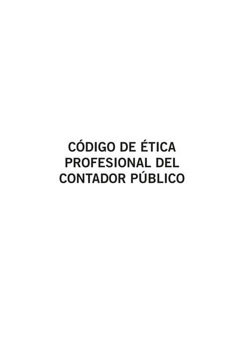 SOLUTION 6 Codigo De Etica Del Del Contador Publicios Autorizado Rd