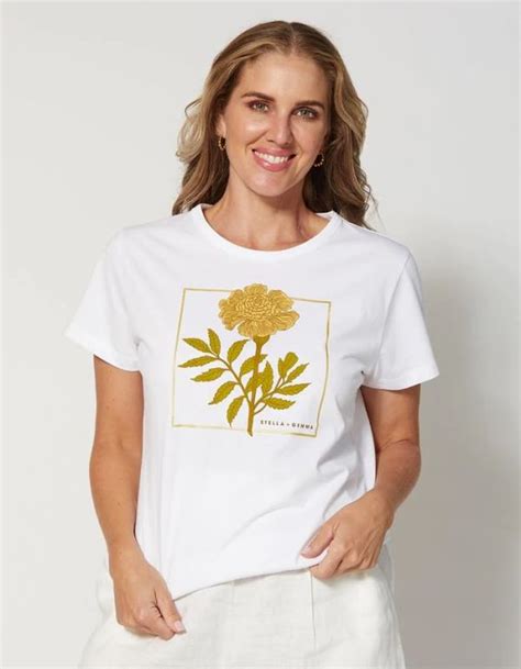 Stella Gemma T Shirt Fiore Boxed White