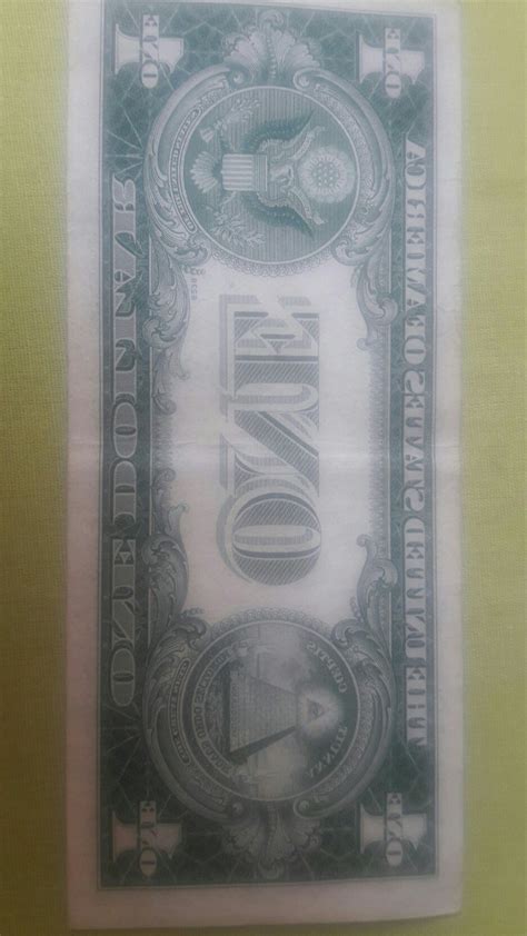 Billete De D Lar Americano Sello Tinta Azul A O S En