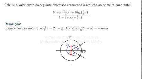 Trigonometria Exercício 6 2 b da Aula 6 Redução ao primeiro