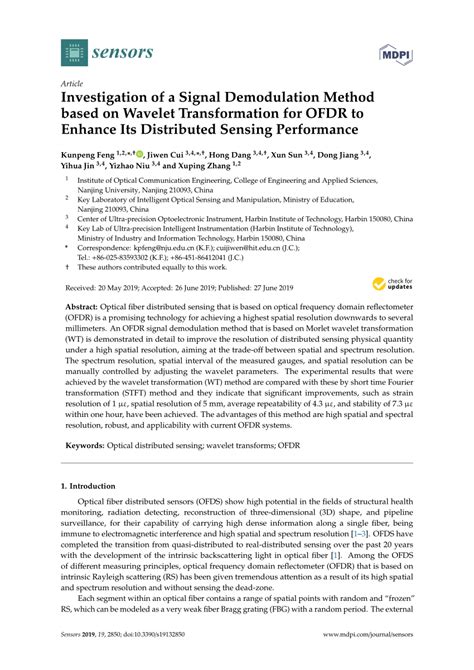 pdf investigation of a signal demodulation method based on wavelet