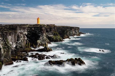 Svortuloft Lighthouse On The Westernmost Part Of The Snaefelsnes