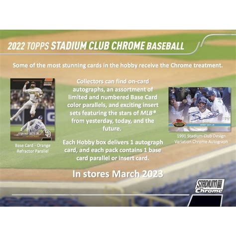 2022 Topps Stadium Club Chrome Baseball Hobby Box Steel City Collectibles