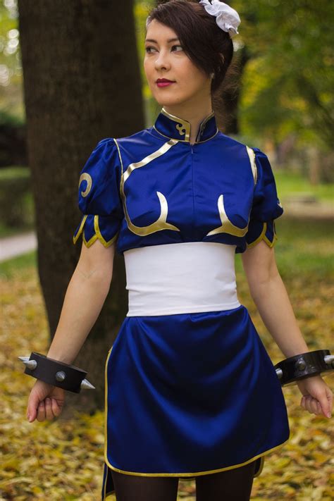 Chun Li Cosplay Costume From Street Fighter Adult Costume For Halloween Blue Qipao Cheongsam