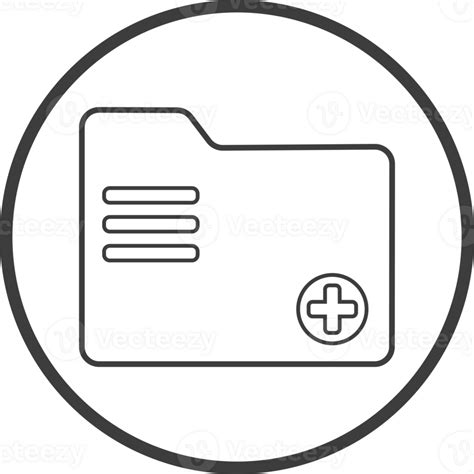 Add Folder Icon In Thin Line Black Circle Frames 25213134 PNG