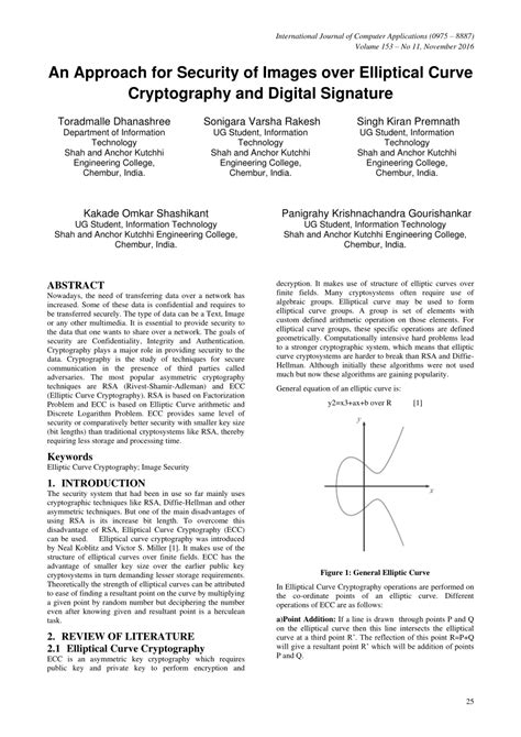 pdf an approach for security of images over elliptical curve cryptography and digital signature