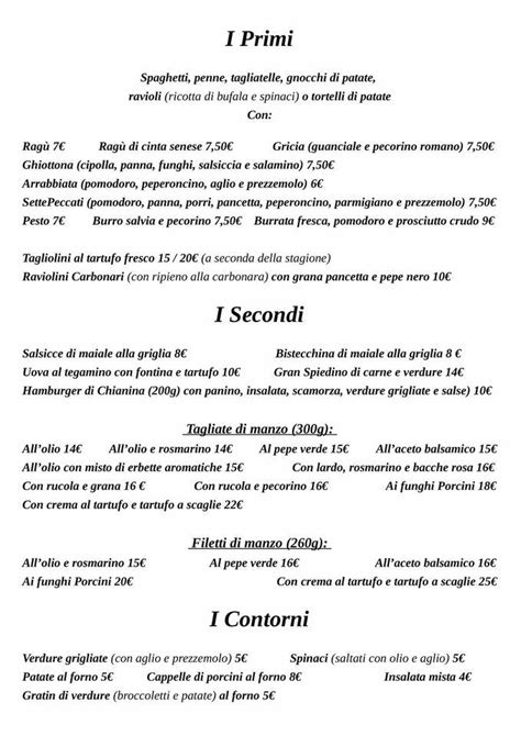Menu Da La Vecchia Piazza Pizzeria Tavarnelle Val Di Pesa