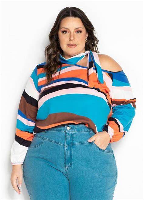 Blusa Zebra Assim Trica Amarra O Plus Size Marguerite