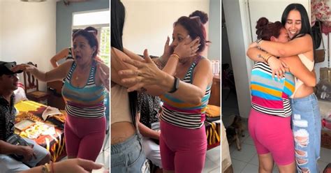 Joven cubana se reencuentra con su madre en un emotivo momento El día