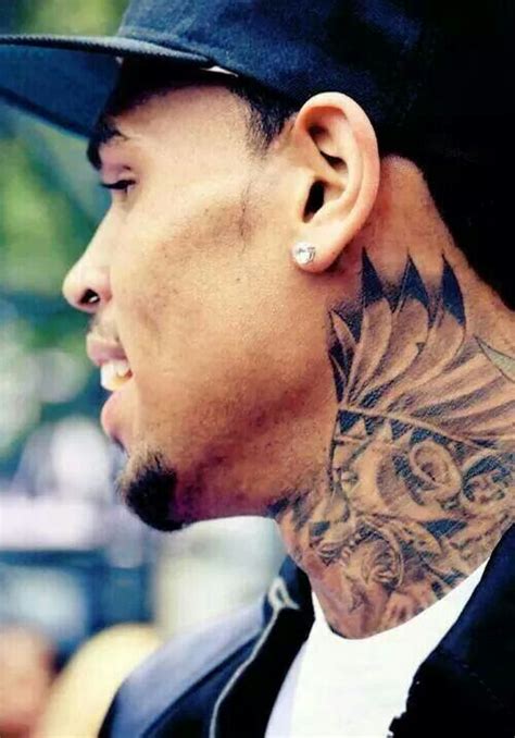 Chris Brown Neck Star Tattoos