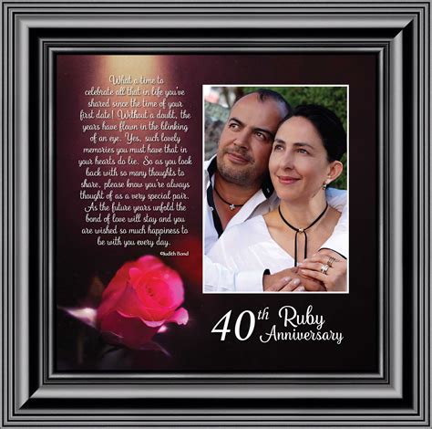 Ruby Anniversary Personalized Ruby Wedding Anniversary Picture Frame