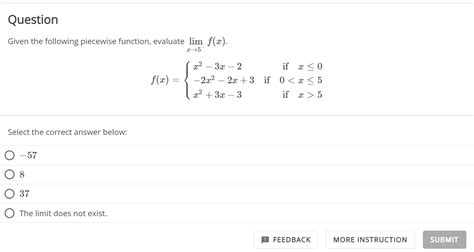 solved given the following piecewise function evaluate