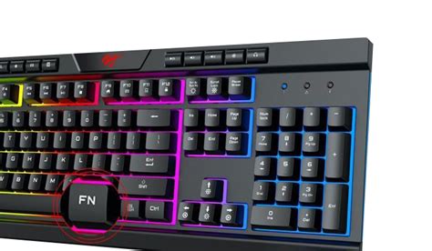 ① Klawiatura podświetlana gamingowa Havit GAMENOTE KB500L RGB słuchawki