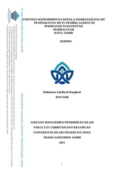 PDF STRATEGI KEPEMIMPINAN KEPALA MADRASAH DALAM DOKUMEN TIPS