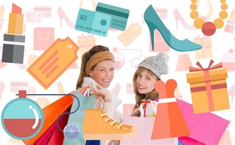 Premium Photo Composite Image Of Beautiful Women Holding Shopping