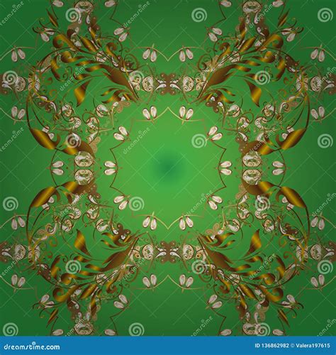 Teste Padr o Sem Emenda Dourado Do Vetor Cl ssico Ilustração Stock