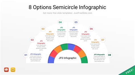 8 Options Semicircle Infographic Just Free Slide